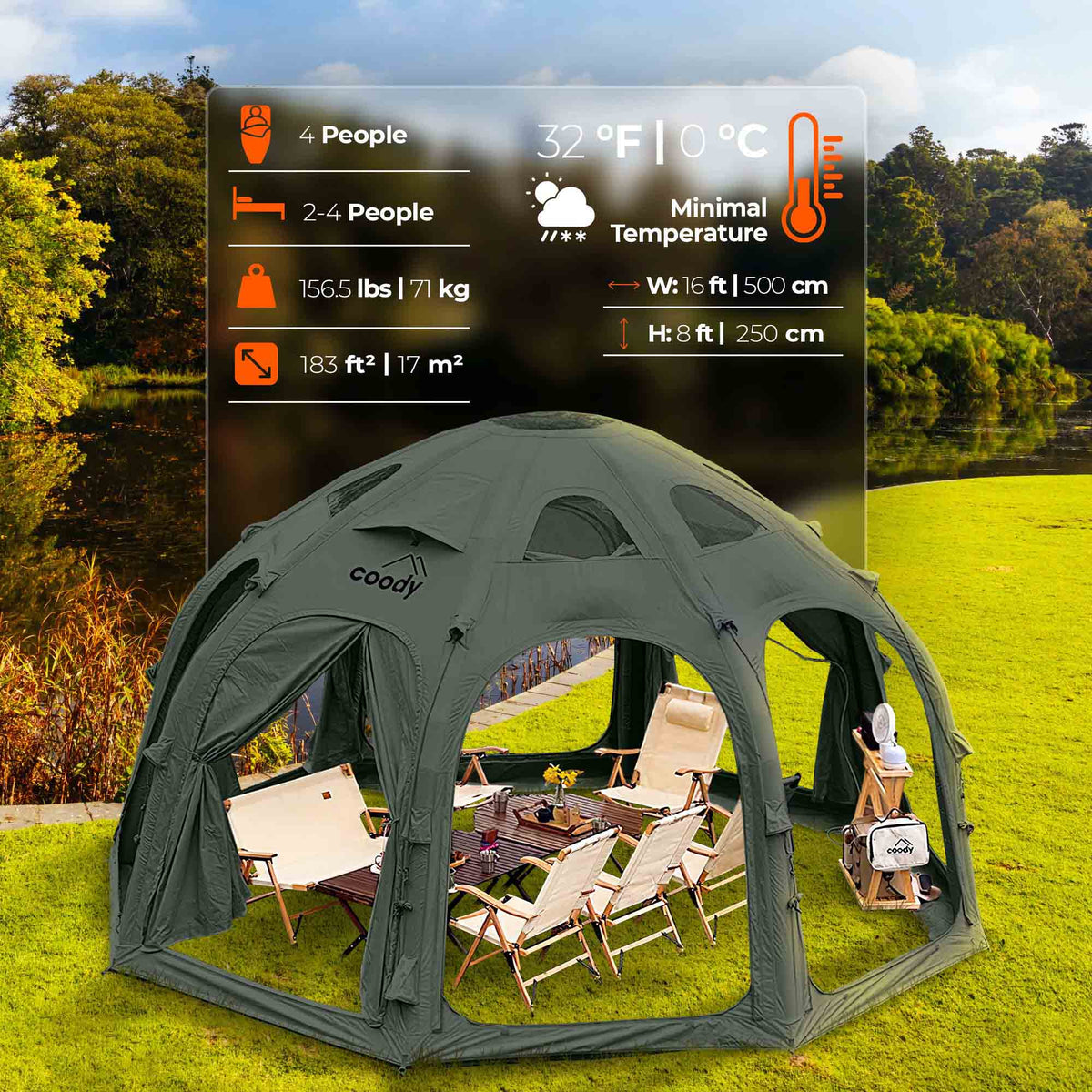 #️⃣ Coody Octopus Inflatable Tent | RBM Outdoors Family Tent House
