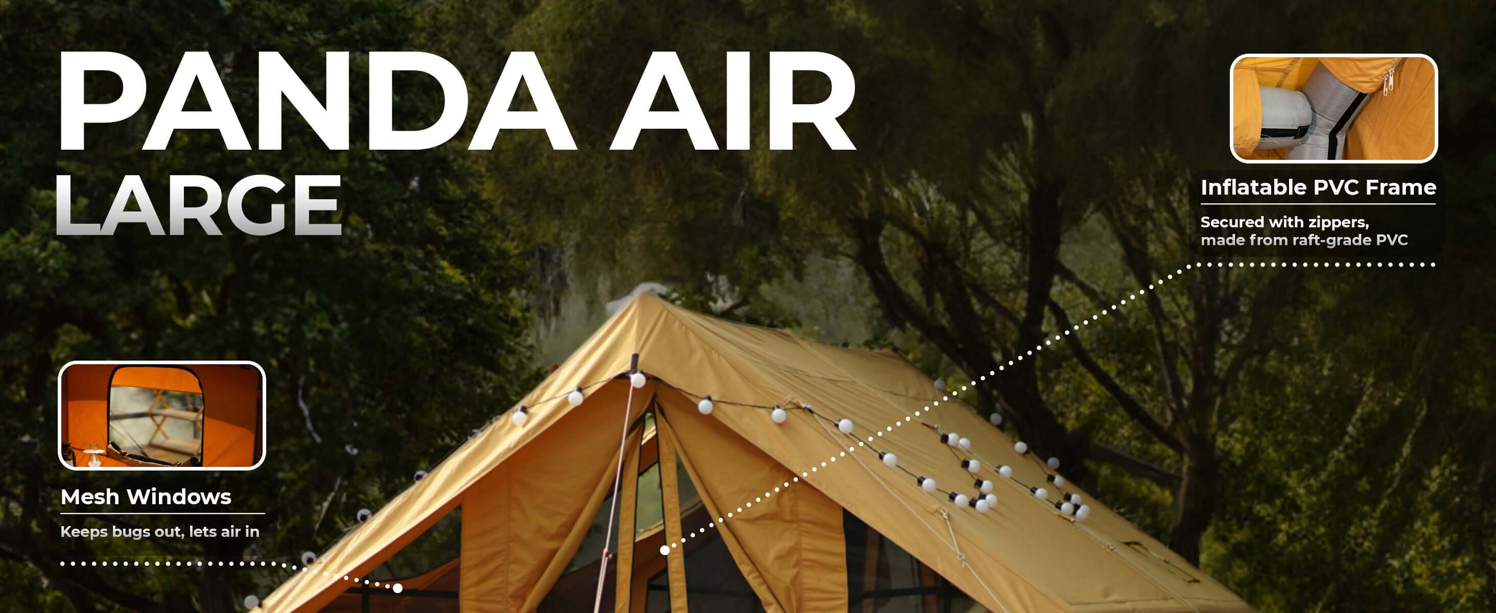 RBM Panda Air Large Sunny Beige | Inflatable Tent – RBM Outdoors